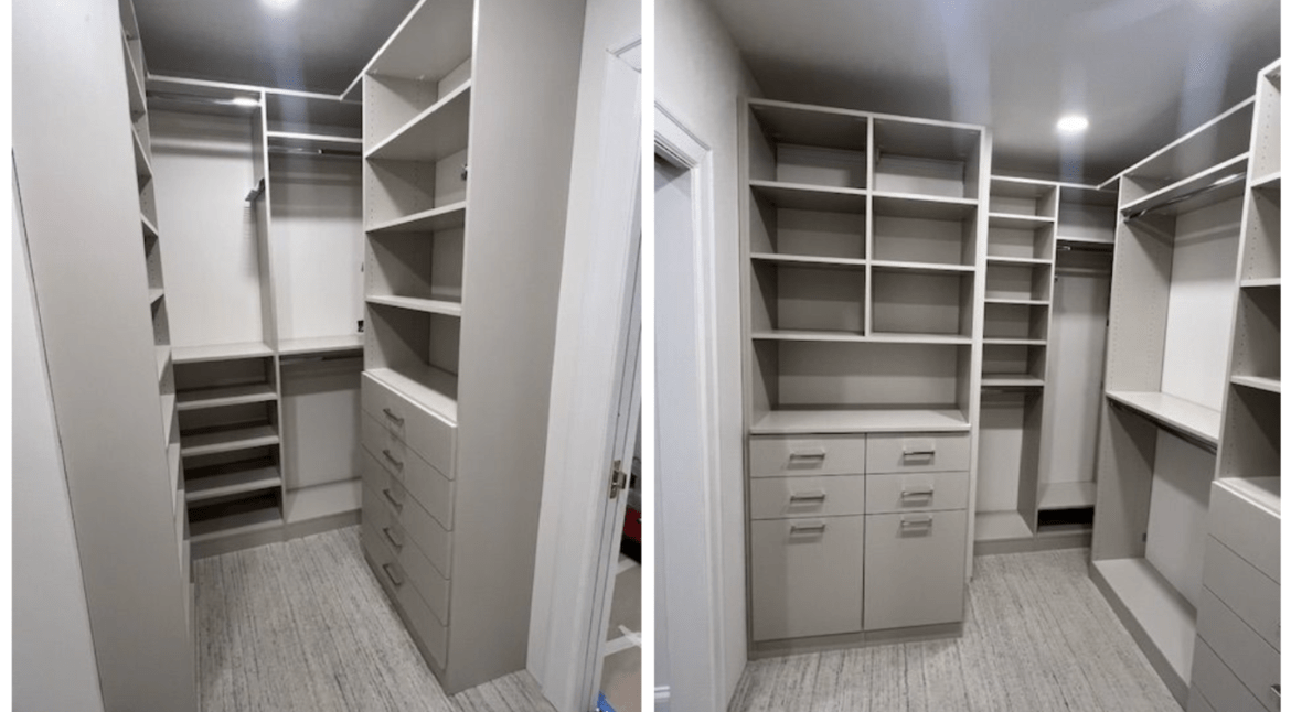 Primary Closet with Flat Fronts - Chicagoland Home Products