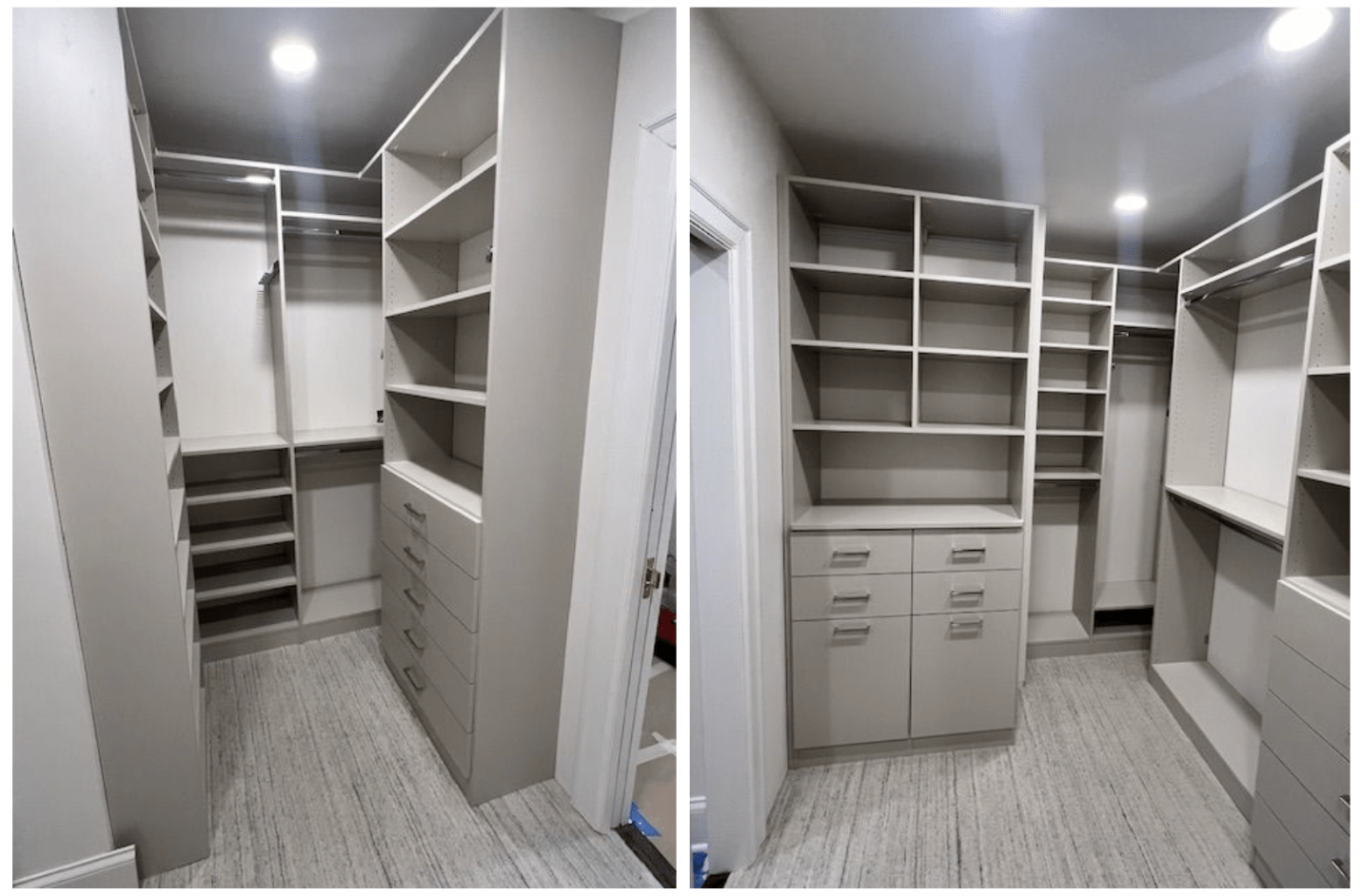 Primary Closet with Flat Fronts - Chicagoland Home Products