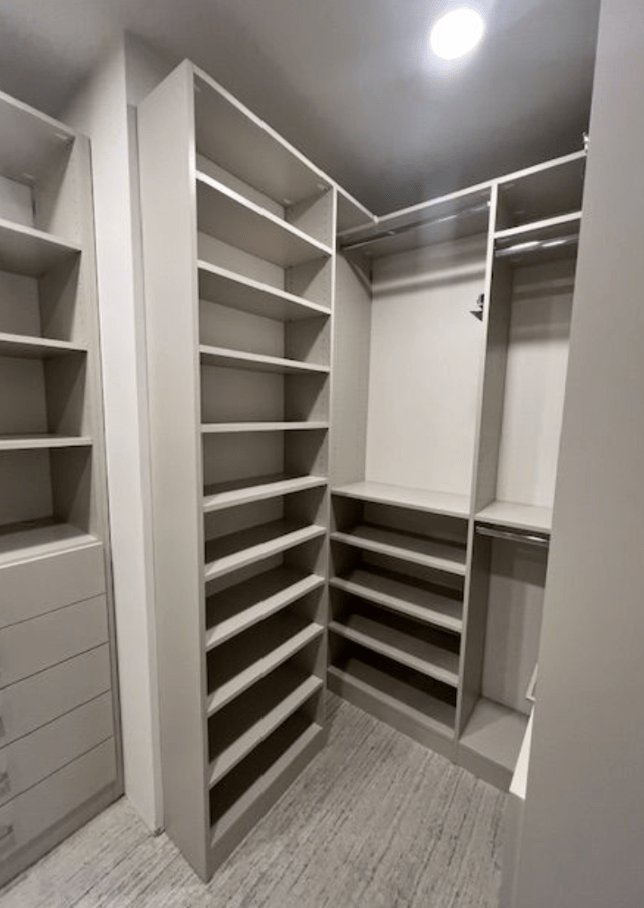 Primary Closet with Flat Fronts - Chicagoland Home Products