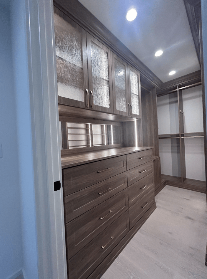 Dark Closet with Glass Inserts - Chicagoland Home Products