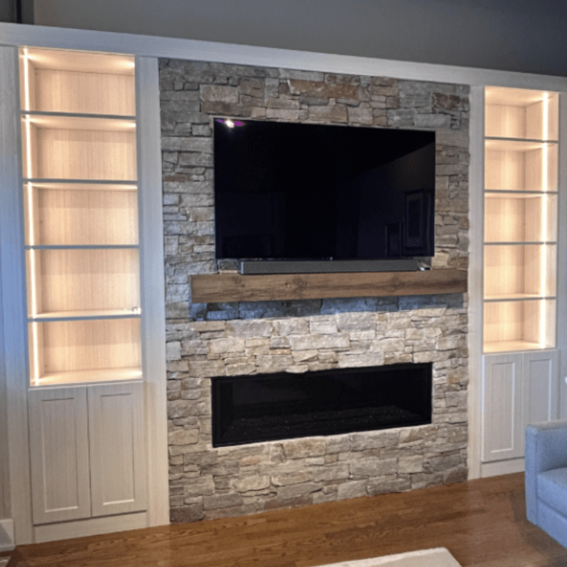 Classic Fireplace Surround with Shaker Detail - Chicagoland Home Products